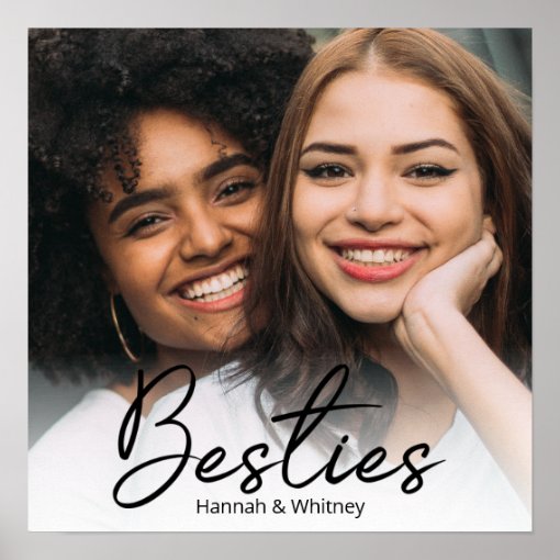 Besties Script Custom Photo Poster | Zazzle
