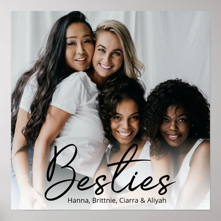 Besties Script Custom Photo Poster | Zazzle.com