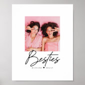 Besties Script Photo Best Friends Heart Poster | Zazzle