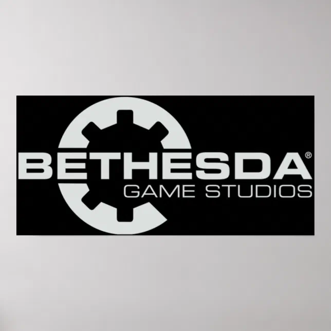 Bethesda Game Studios Logo Gray Poster | Zazzle