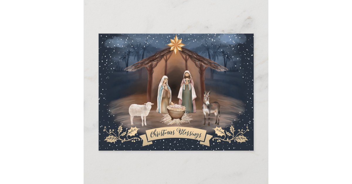 Bethlehem Christian Nativity Christmas Postcards | Zazzle