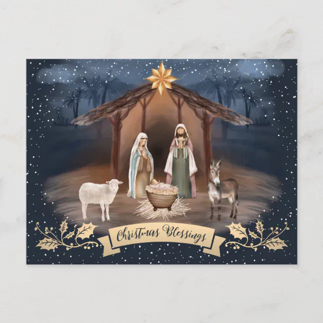 Bethlehem Christian Nativity Christmas Postcards | Zazzle