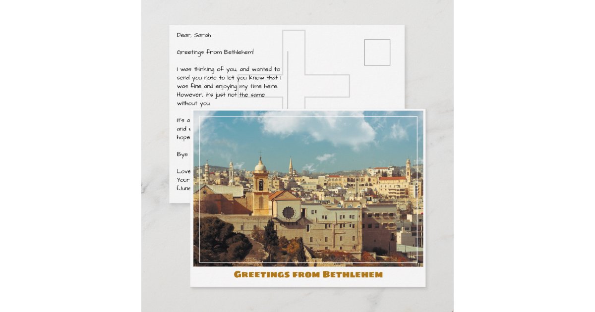 Bethlehem with Skyline Postcard | Zazzle