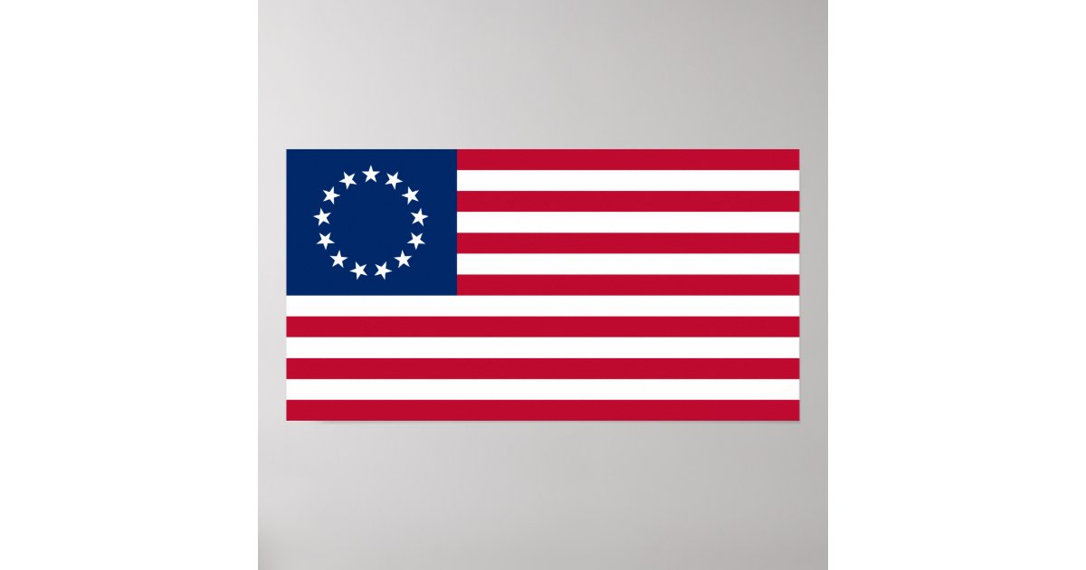 Betsy Ross American Flag Poster | Zazzle