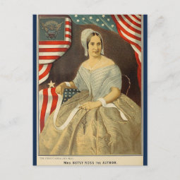 Betsy Ross Flag and Seal Postcard | Zazzle