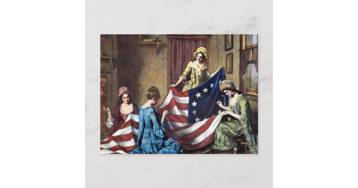 Betsy Ross Sewing The American Flag Postcard | Zazzle
