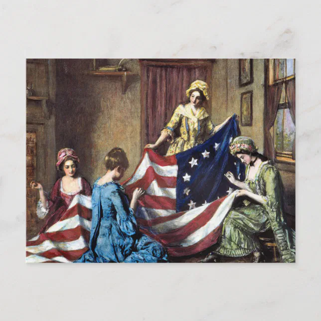 Betsy Ross Sewing The American Flag Postcard | Zazzle