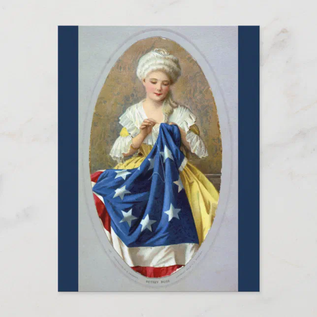 Betsy Ross Sewing the First American Flag Postcard | Zazzle