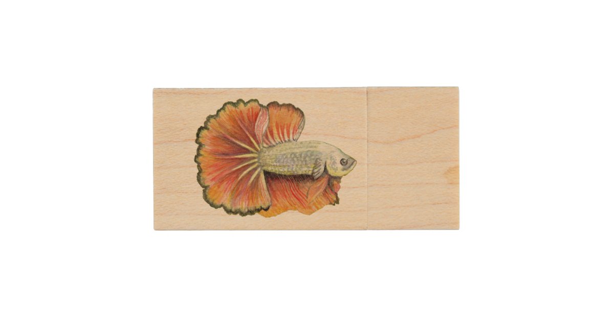Betta Fish Wood Flash Drive | Zazzle