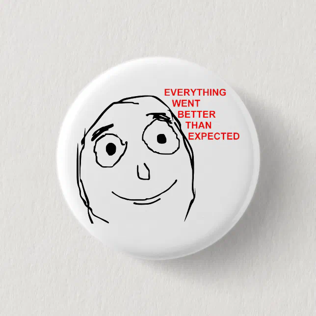 Better Than Expected Rage Face Meme Pinback Button | Zazzle