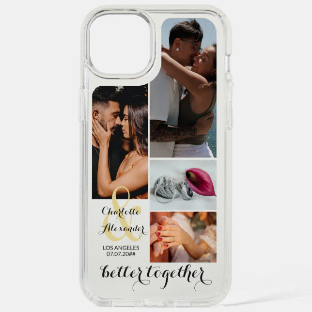 Better Together Engagement Wedding Photo Collage Speck iPhone Case | Zazzle