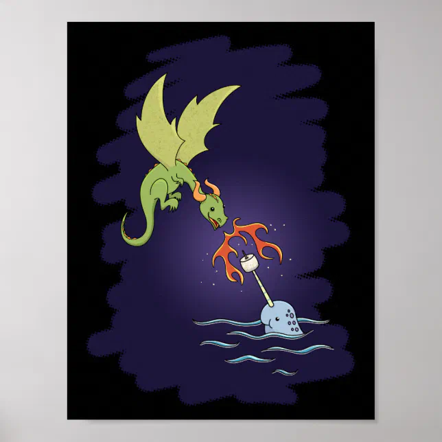 Better Together - Narwhal and Dragon Poster | Zazzle