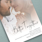 Better Together Script Photo Overlay Engagement Announcement | Zazzle