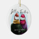 Better Together Script Watercolor Couple and Names Ceramic Ornament ...