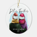 Better Together Script Watercolor Couple and Names Ceramic Ornament ...