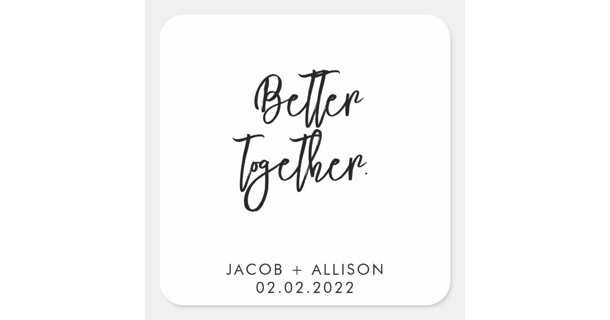 Better Together Wedding Sticker - Elegant Wedding | Zazzle