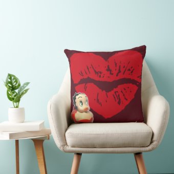 Betty Boop Rubber Duck Kiss CelebriDuck Throw Pillow | Zazzle
