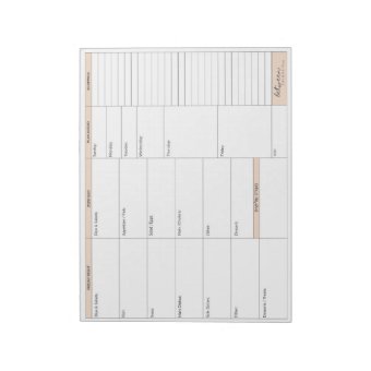 Between Carpools Shabbos Menu Plan Notepad | Zazzle