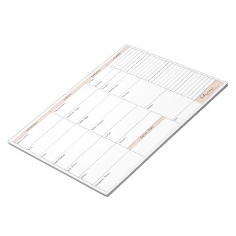 Between Carpools Shabbos Menu Plan Notepad | Zazzle