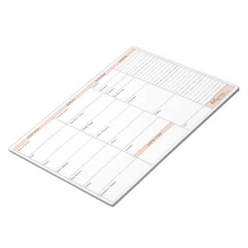 Between Carpools Shabbos Menu Plan Notepad | Zazzle