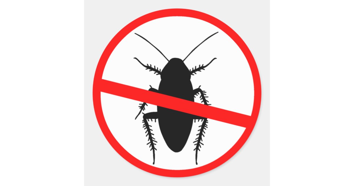 Beware Cockroaches Classic Round Sticker | Zazzle