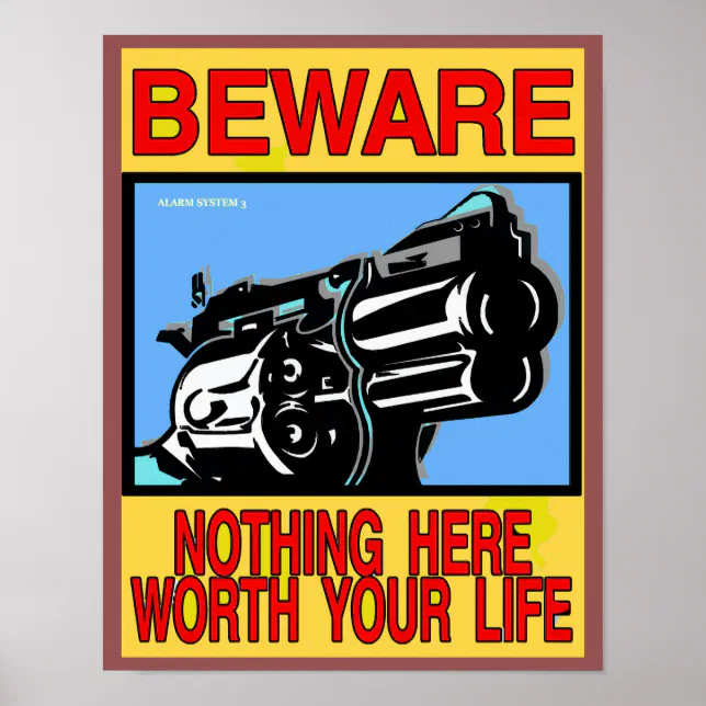 BEWARE, GUN OWNER SIGN | Zazzle