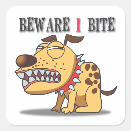 Beware I Bite Dog Sticker | Zazzle.com
