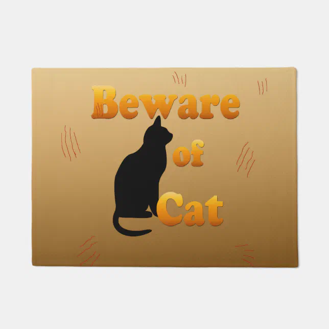 Beware of Cat Doormat | Zazzle