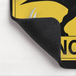 Beware of Dinosaur (damaged) Mouse Pad | Zazzle