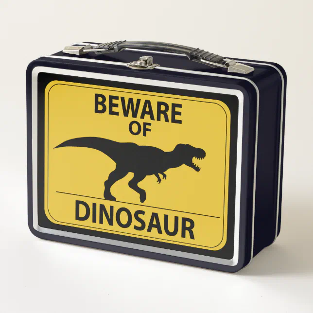 Beware of Dinosaur Metal Lunch Box | Zazzle