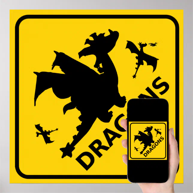 Beware of Dragons Warning Sign | Zazzle