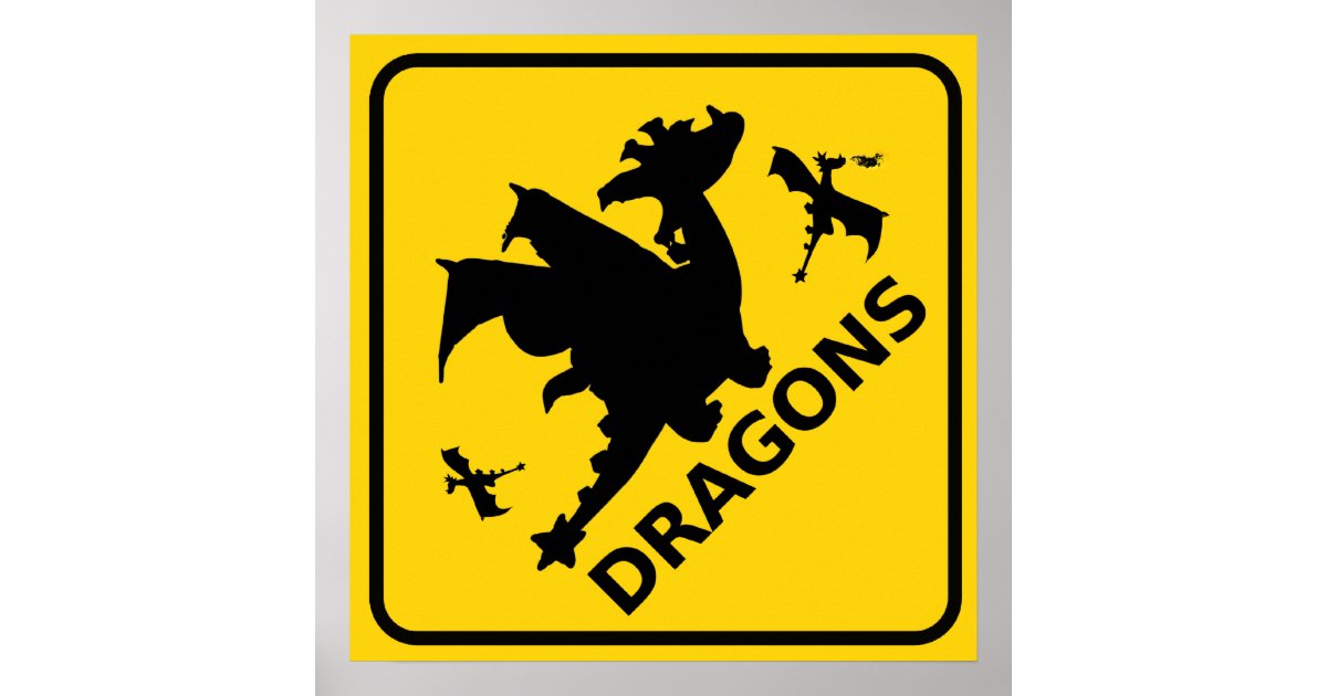 Beware of Dragons Warning Sign | Zazzle
