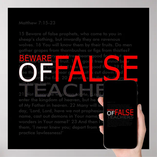 Beware of False Teachers Christian Witness Poster | Zazzle