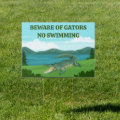 Beware of Gators No Swimming Alligator Yard Sign | Zazzle