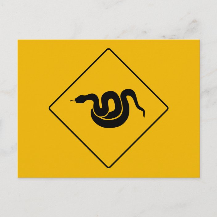 Beware of Snakes, Warning Sign, USA Postcard | Zazzle