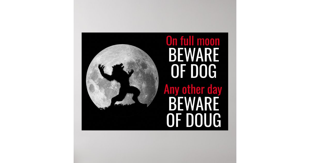 Beware of Werewolf Poster | Zazzle