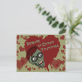 Beware of Zombie Valentines Postcard | Zazzle