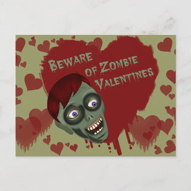 Beware of Zombie Valentines Postcard | Zazzle