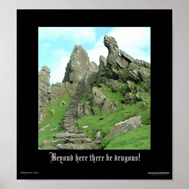 Beyond Here There Be Dragons Poster | Zazzle