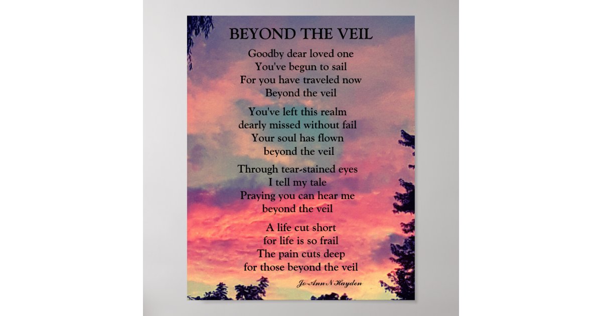 BEYOND THE VEIL POEM POSTER | Zazzle
