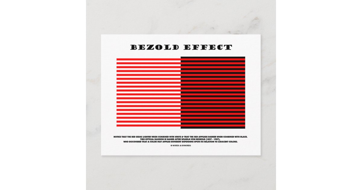 Bezold Effect (Optical Illusion) Postcard | Zazzle