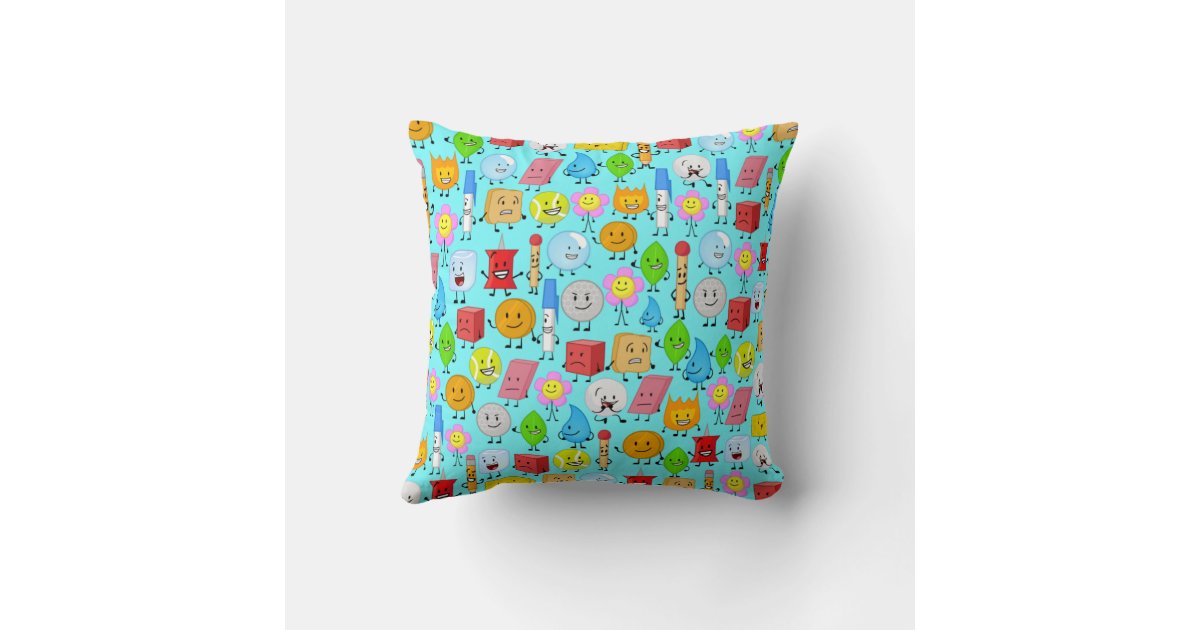 bfdi pattern throw pillow | Zazzle