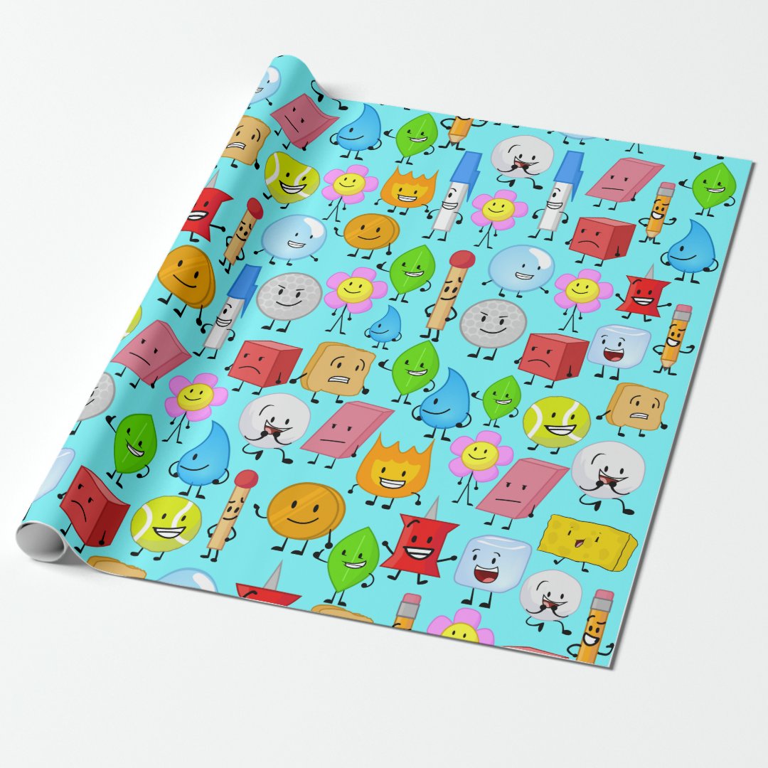 bfdi pattern wrapping paper | Zazzle
