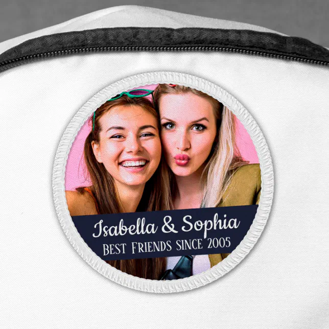 BFF Best Friend Since with picture modern trendy Patch | Zazzle