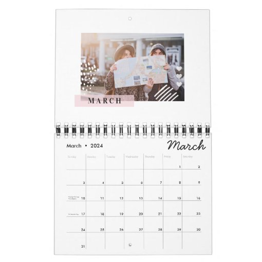BFF Best Friends Forever Modern Multiple Photo Calendar | Zazzle