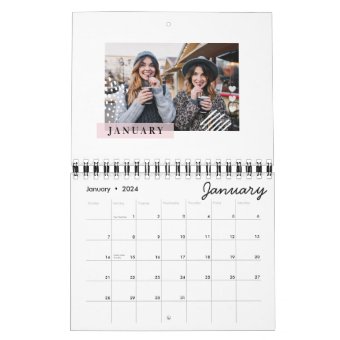 BFF Best Friends Forever Modern Multiple Photo Calendar | Zazzle