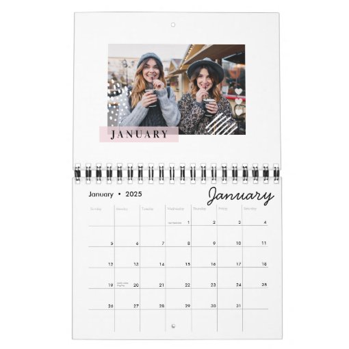 BFF Best Friends Forever Modern Multiple Photo Calendar | Zazzle
