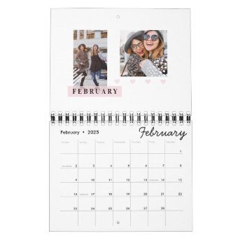 BFF Best Friends Forever Modern Multiple Photo Calendar | Zazzle
