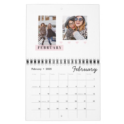 BFF Best Friends Forever Modern Multiple Photo Calendar | Zazzle