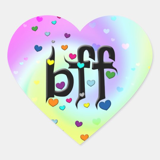 bff ~ hearts heart sticker | Zazzle.com